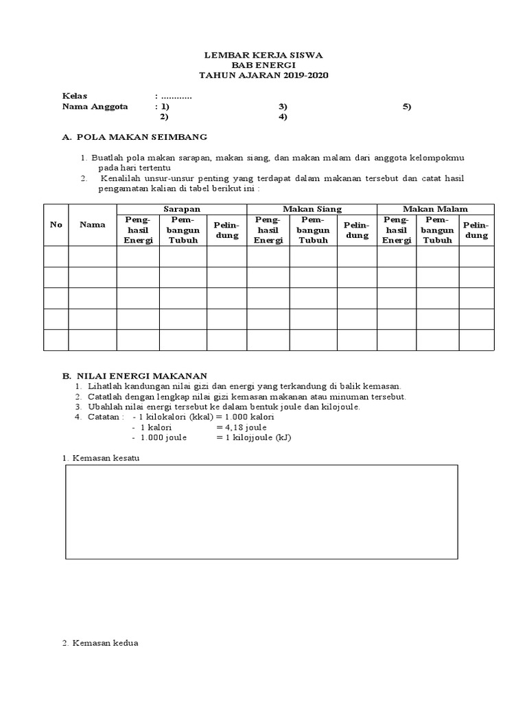 LEMBAR KERJA SISWA Ipa Bab 5 | PDF