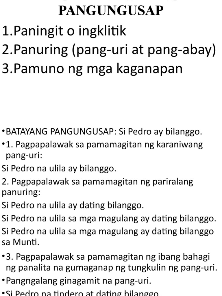 Pagpapalawak NG Pangungusap | PDF