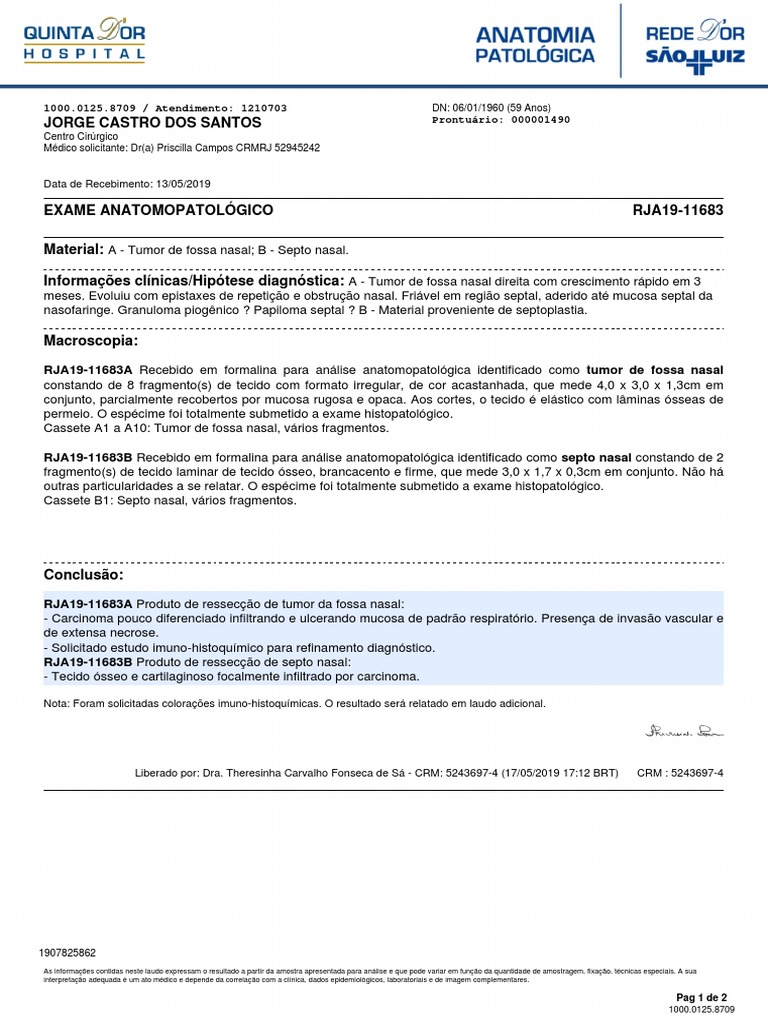 Anatomo Patologico | PDF | Imuno-histoquímica | Patologia