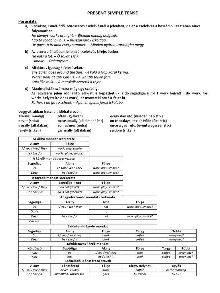 Present Simple Tense | PDF