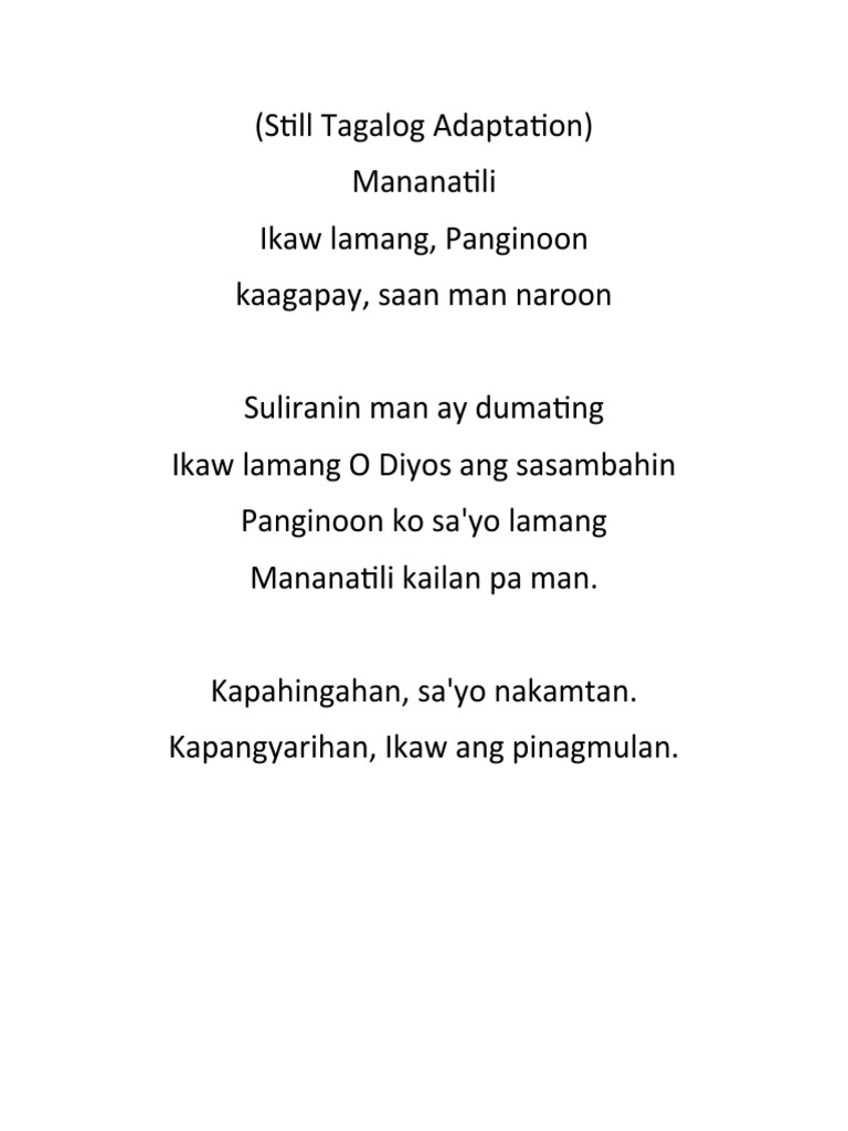 Still Tagalog Adaptation | PDF