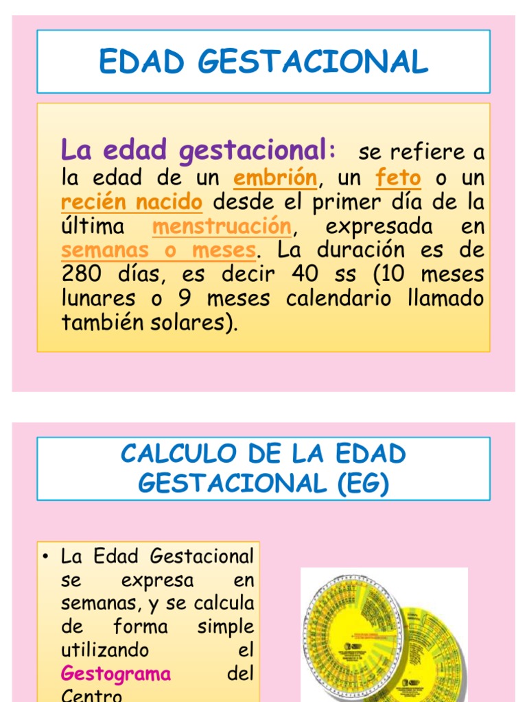 Calculo de Edad Gestacional