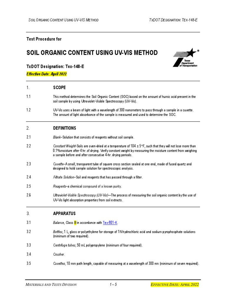 Soil Sample Analysis UV-VIS Spec | PDF | Ultraviolet–Visible ...