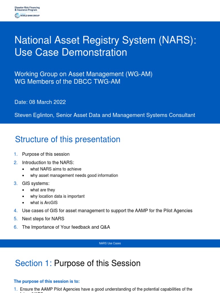 National Asset Registry System NARS Use Case Demonstration | PDF | Arc ...
