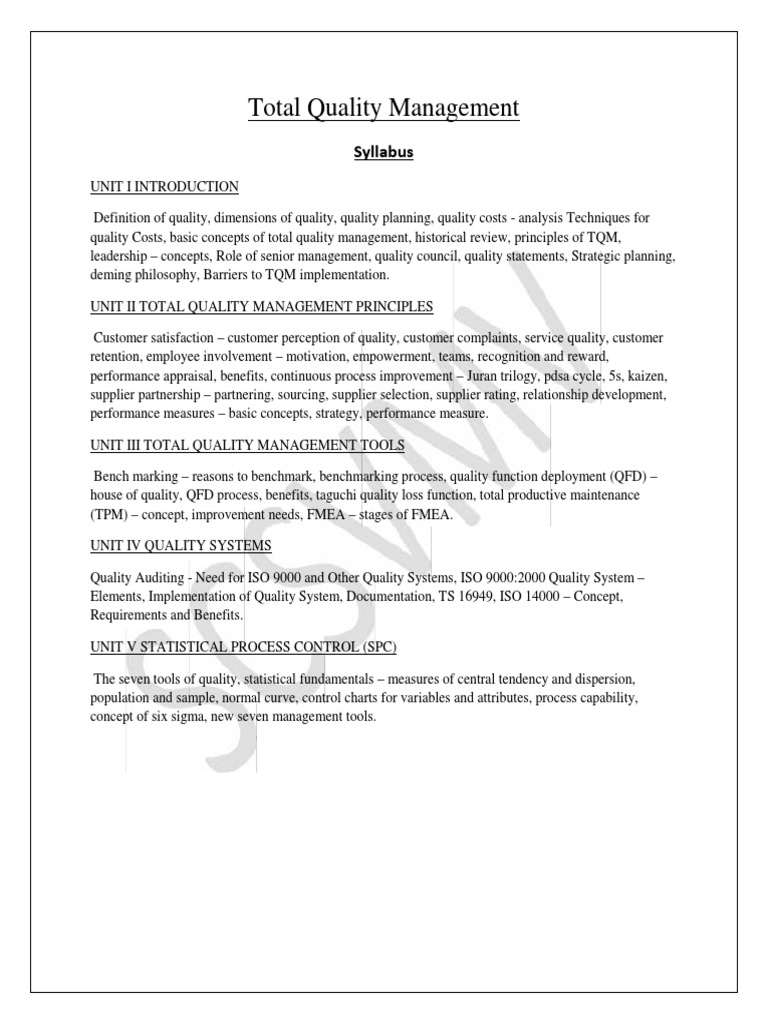 Mrs.v.uma - Total Quality Management | PDF | Quality (Business ...