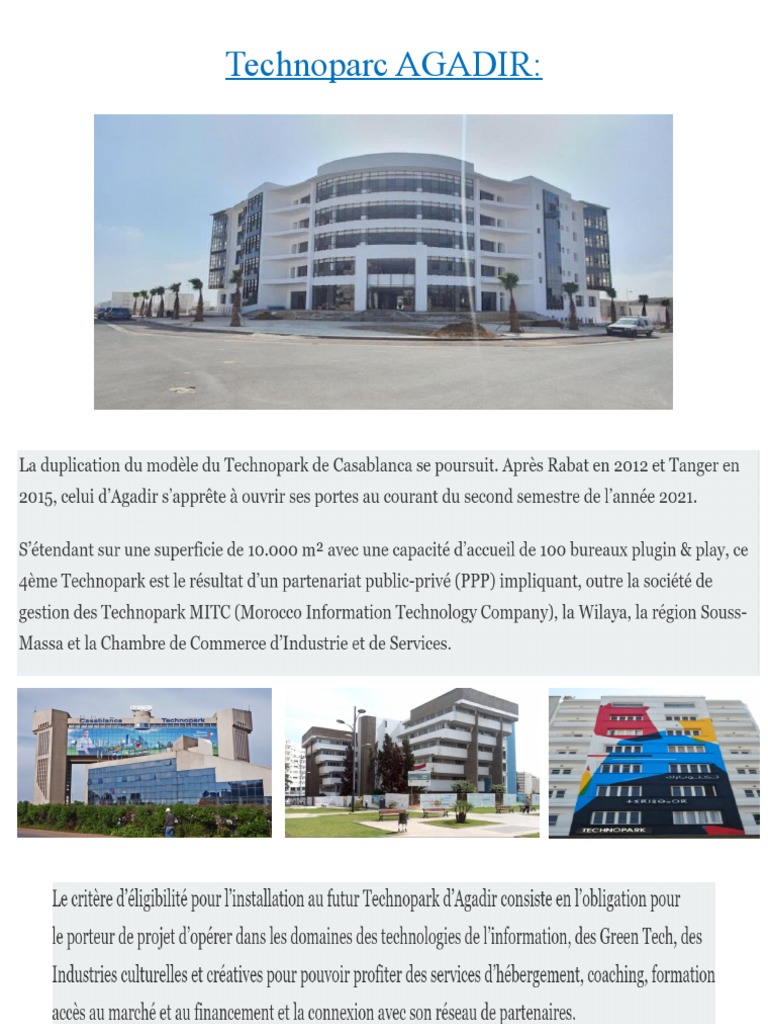 Technoparc AGADIR | PDF | Technologie et ingénierie