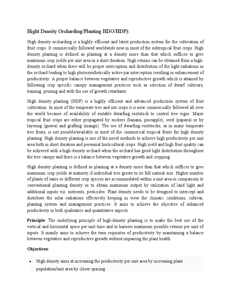 HDP Notes | PDF | Trees | Horticulture