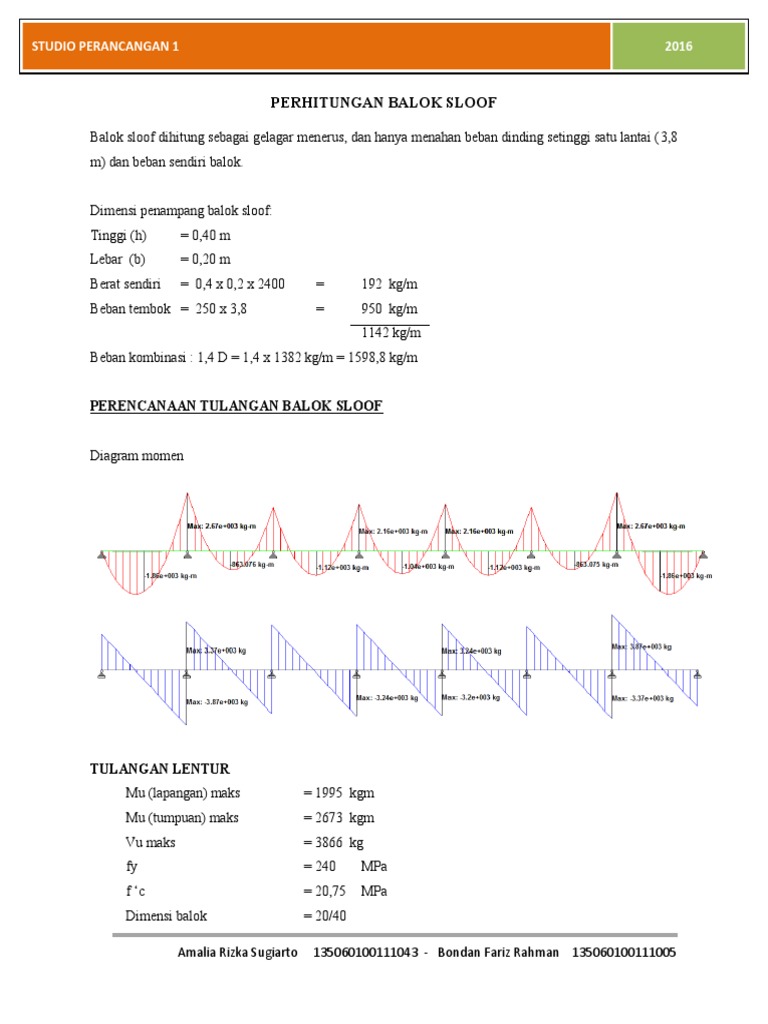 Perhitungan Balok Sloof | PDF