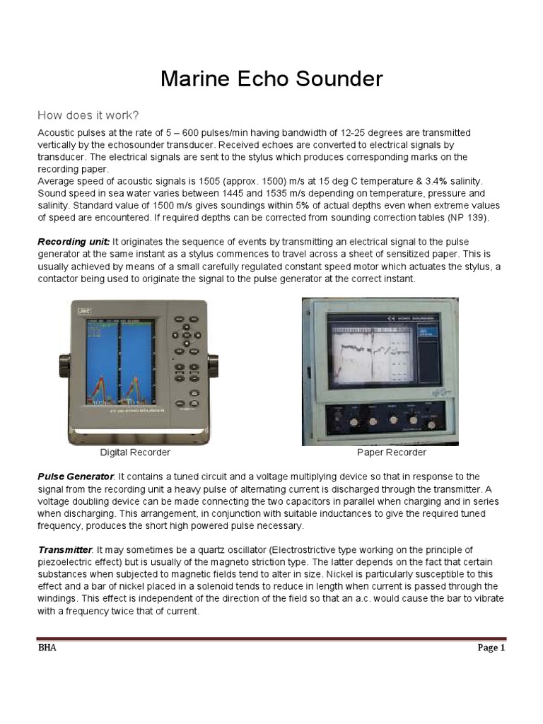 7 Echo Sounder Notes | PDF | Ships | Electrical Engineering