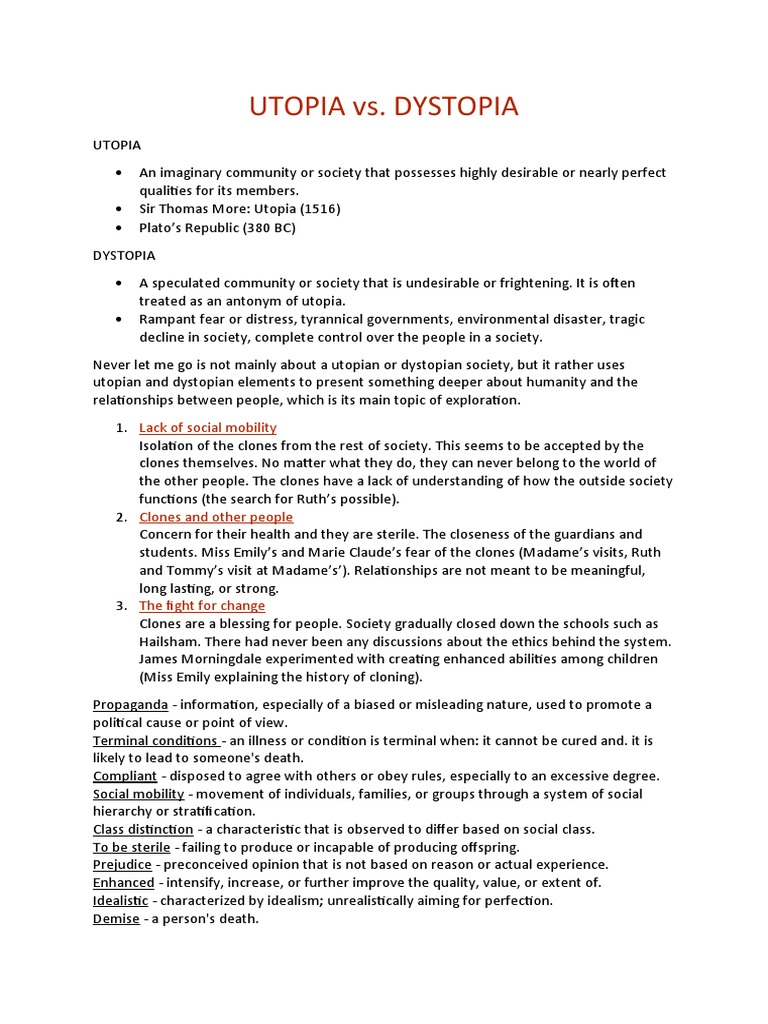 UTOPIA Vs DYSTOPIA | PDF | Dystopia | Utopia
