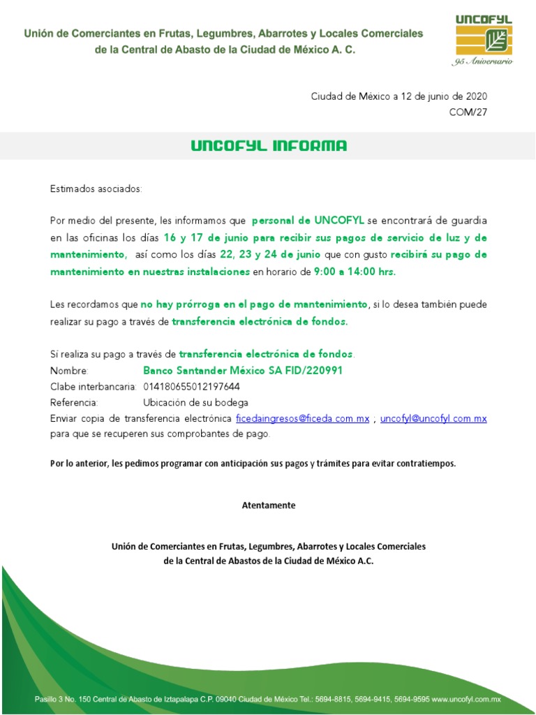 COMUNICADO MANTENIMIENTO Ceda | PDF