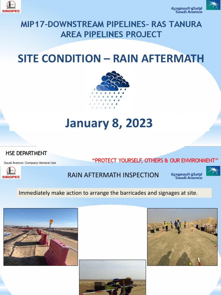 Post-Rain Inspection and Safety Precautions at the Ras Tanura Area ...