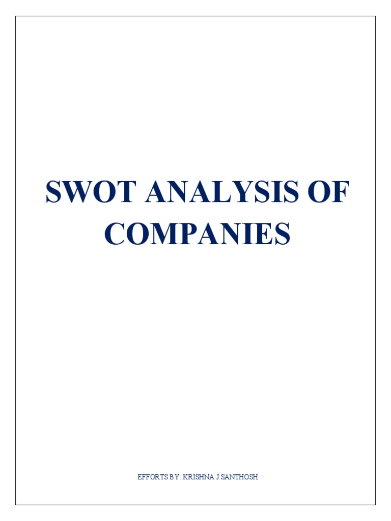 Swot Analysis of Companies | PDF | Nestlé | Brand