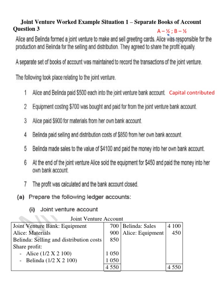 Joint Venture Accounting Example | PDF | Profit (Economics) | Joint Venture