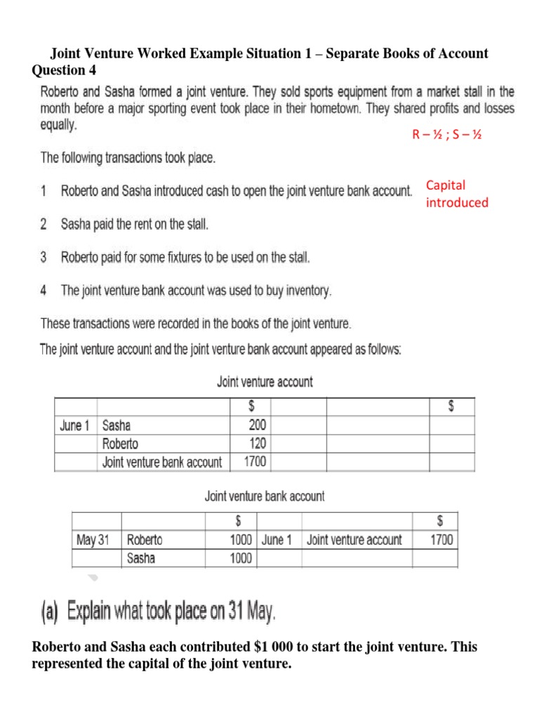 Joint Venture Accounting Example | PDF | Profit (Economics) | Joint Venture