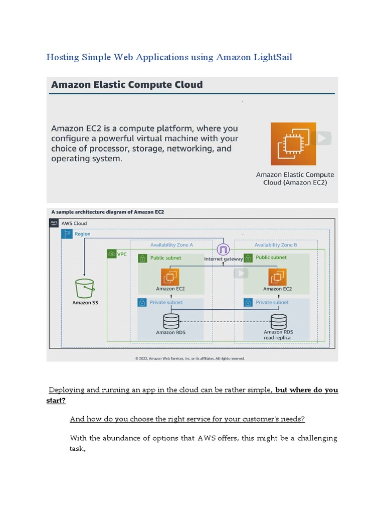 Hosting Simple Web Applications Using Amazon Lightsail | PDF | Amazon Web Services | Cloud Computing