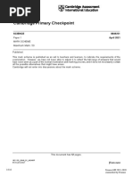 Cambridge Primary Checkpoint: Science 0846/01 | PDF | Planets | Sun