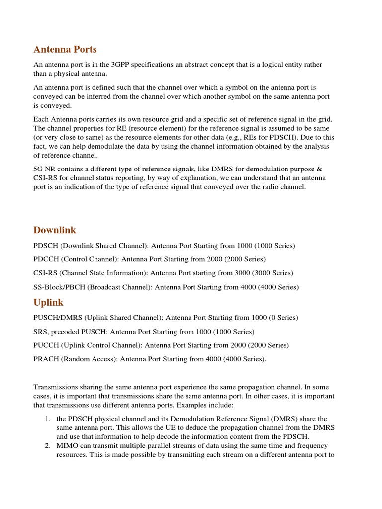 Antenna Ports | PDF | Antenna (Radio) | Mimo