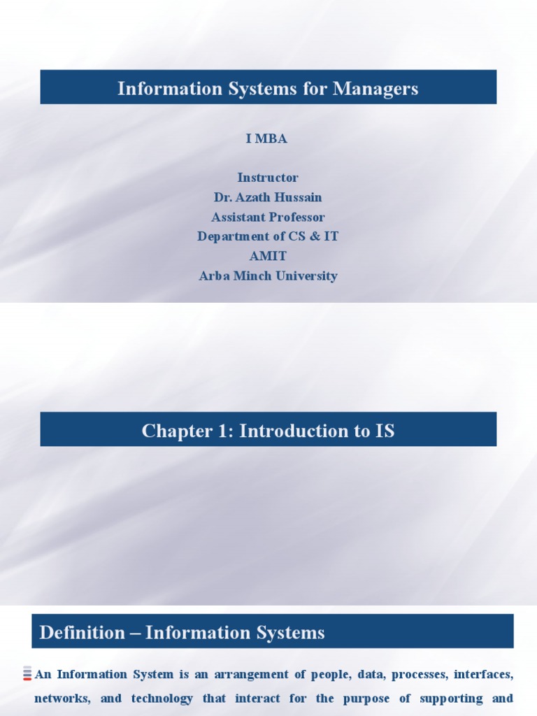 Management Information System Lecture 1 | PDF | Computer Network | Information System