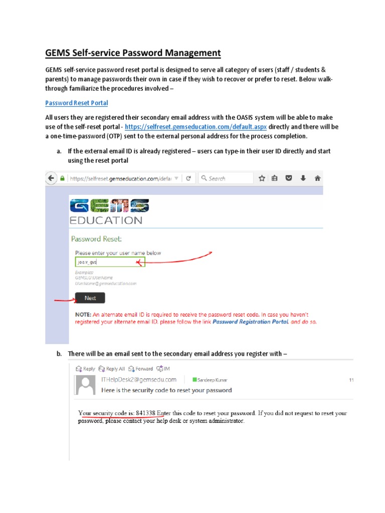 GEMS Self-Service Portal - User Guide | PDF GEMS Self-Service Portal - User Guide | PDF