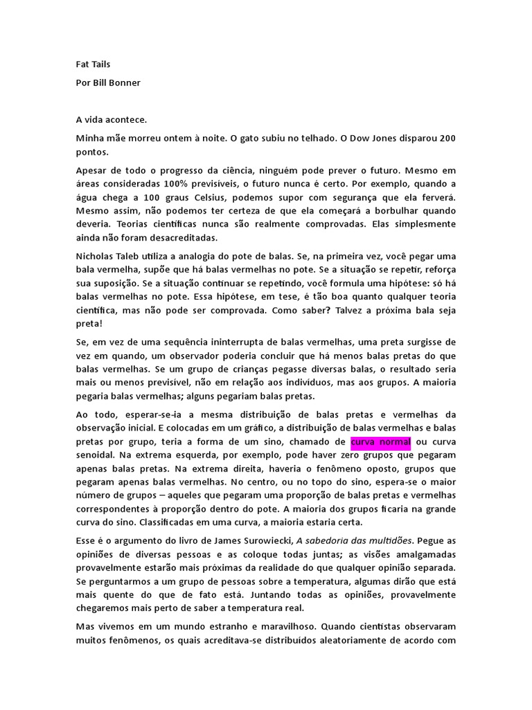 Fat Tails Pt Bill Bonner Conteúdo De Copy Download Grátis Pdf Dor Tecnologia Da Informação