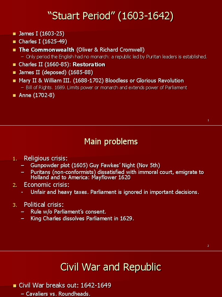 "Stuart Period" (1603-1642) : James I (1603-25) Charles I (1625-49) | PDF