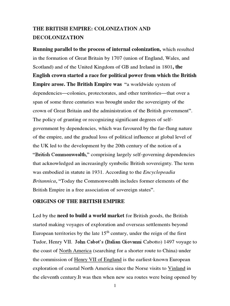 ION Running Parallel To The Process of Internal Colonization, Which ...