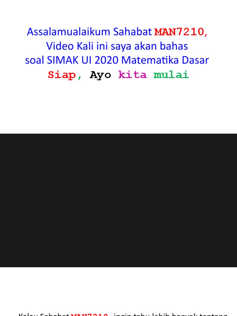 Soal Dan Pemb Simak Ui 2020 Matdas | PDF