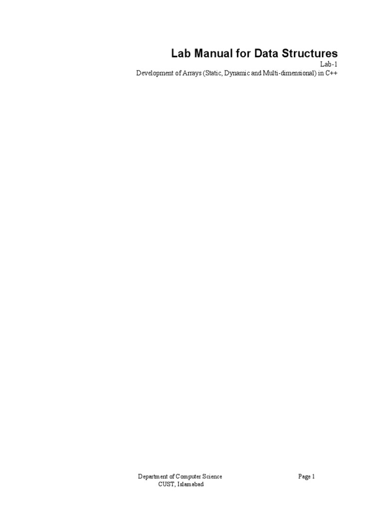 DS Lab 1 - Arrays (Static, Dynamic and Multi-Dimensional) | PDF | Array ... DS Lab 1 - Arrays (Static, Dynamic and Multi-Dimensional) | PDF | Array ...