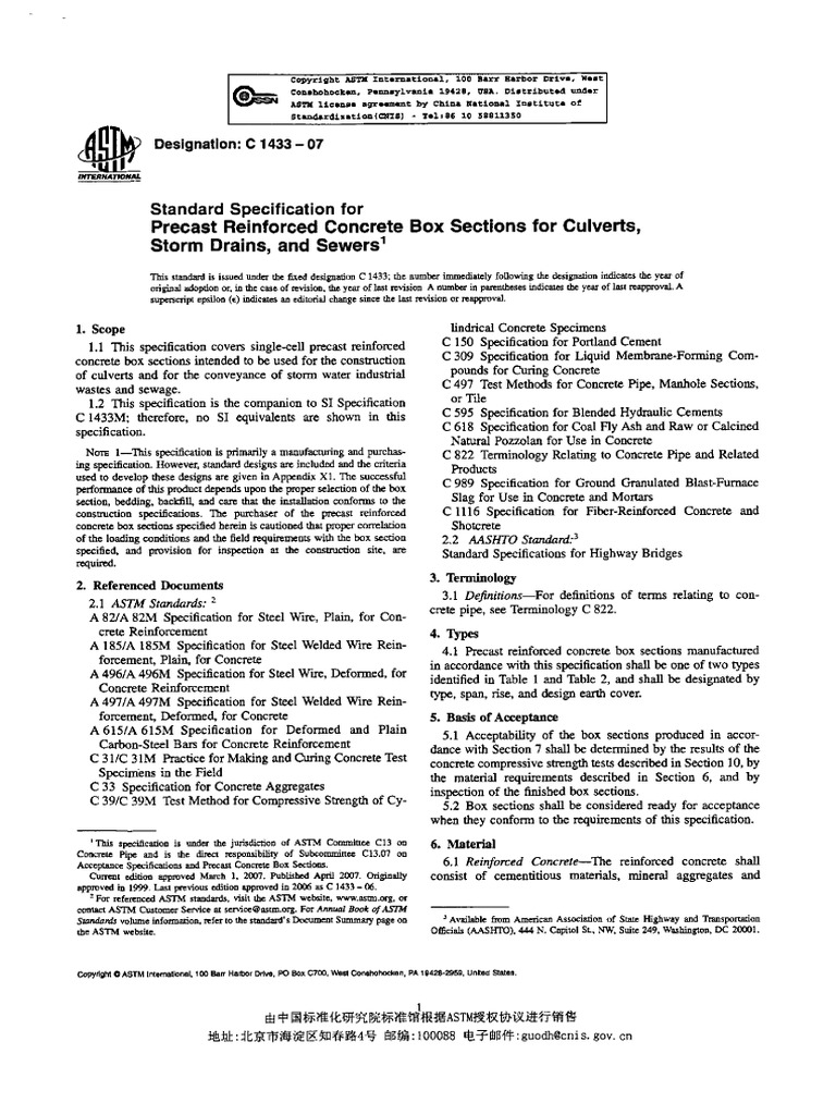 Astm C 1433-2007 | PDF
