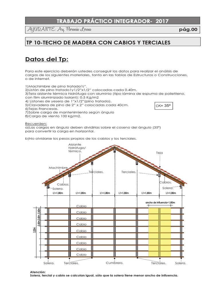 DATOS TP 10 -TECHO DE MADERA CON CABIOS | PDF | Aislamiento térmico ...