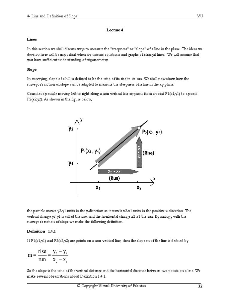Lecture 4 | PDF | Slope | Cartesian Coordinate System