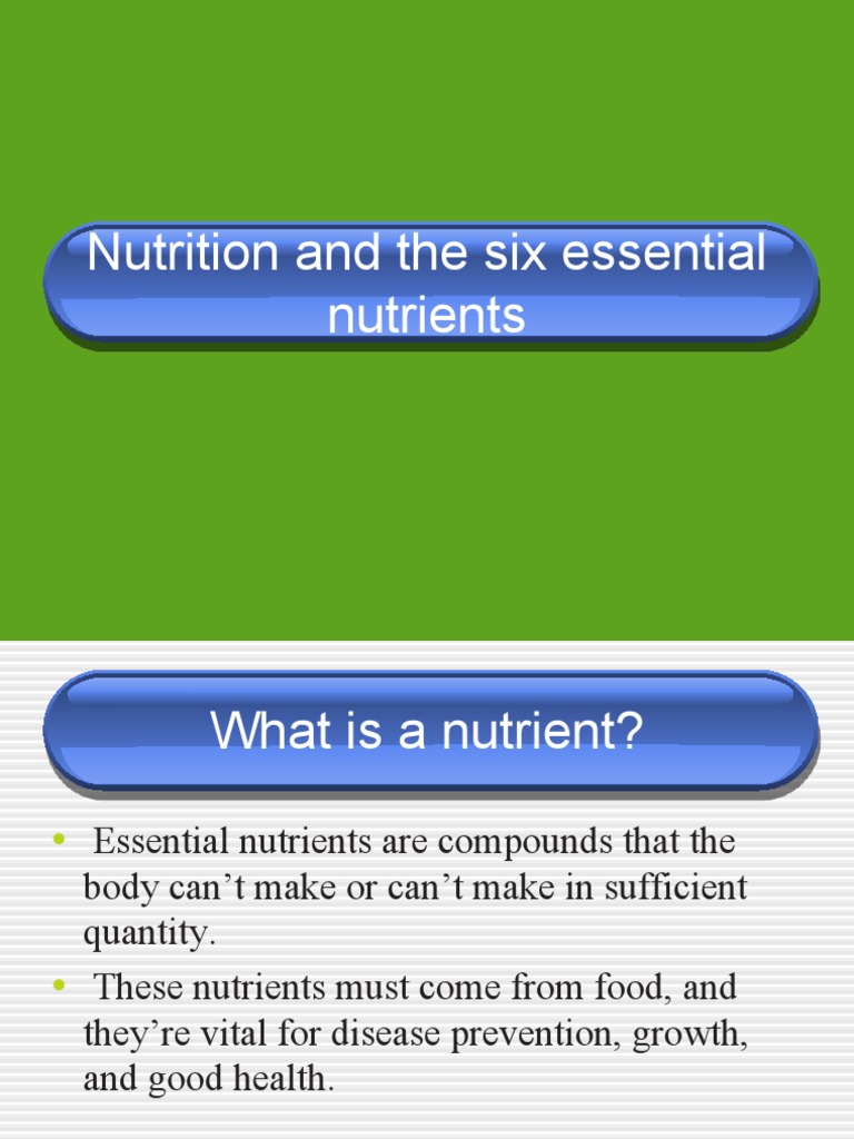 Six Essential Nutrients Guide | PDF | Nutrients | Food Energy