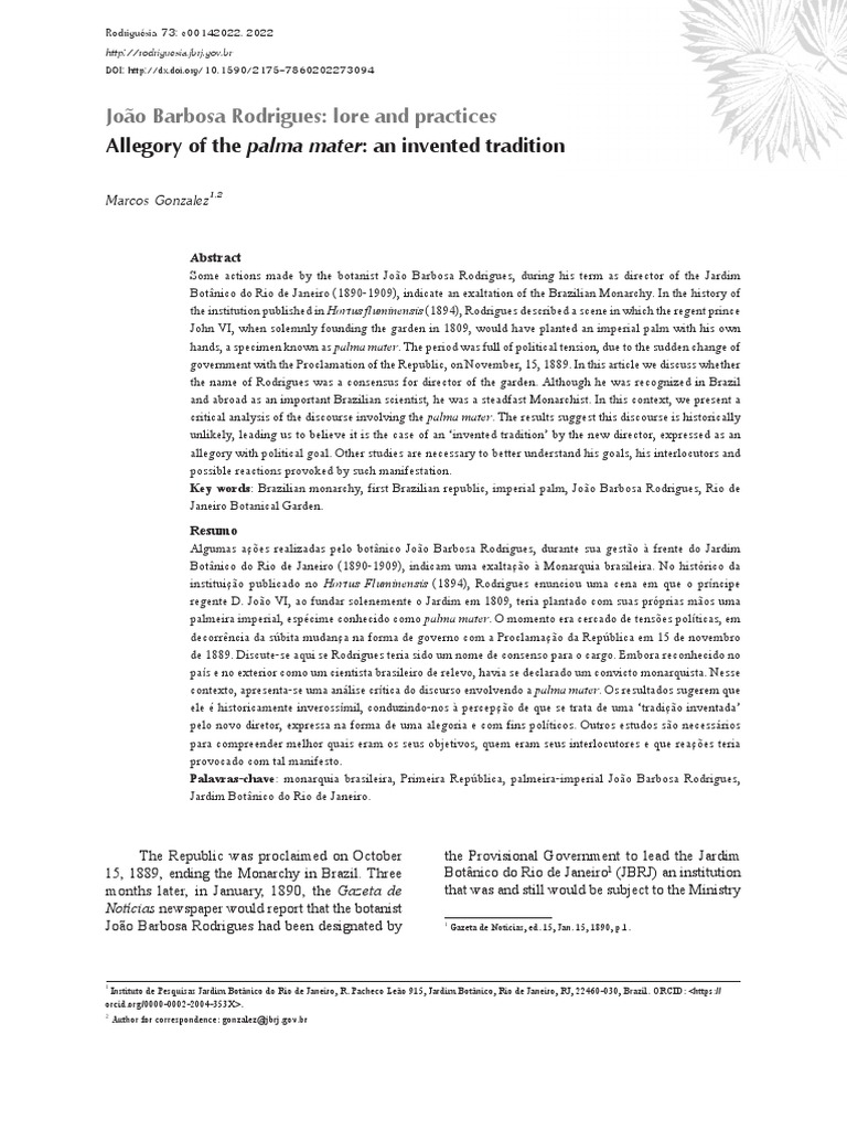 Allegory of The Palma Mater: An Invented Tradition | PDF