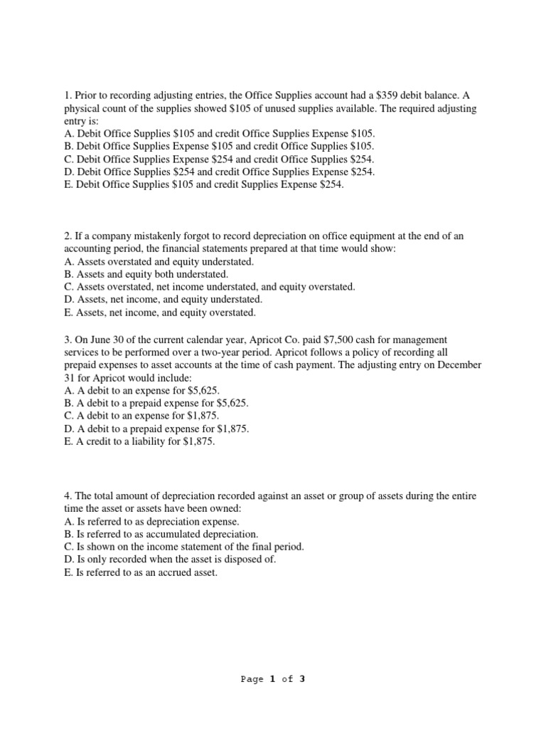 MCQS Sample Questions For Final | PDF | Debits And Credits | Expense