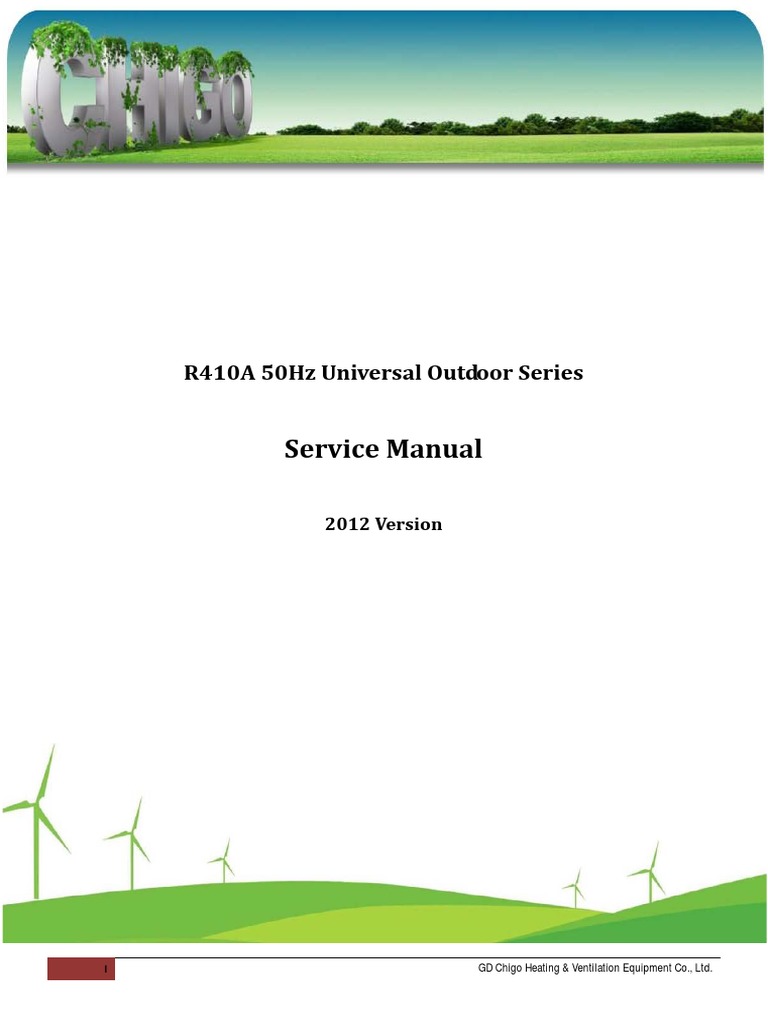 Chigo R410a 50hz Universal Outdoor Series Service Manual | PDF ...