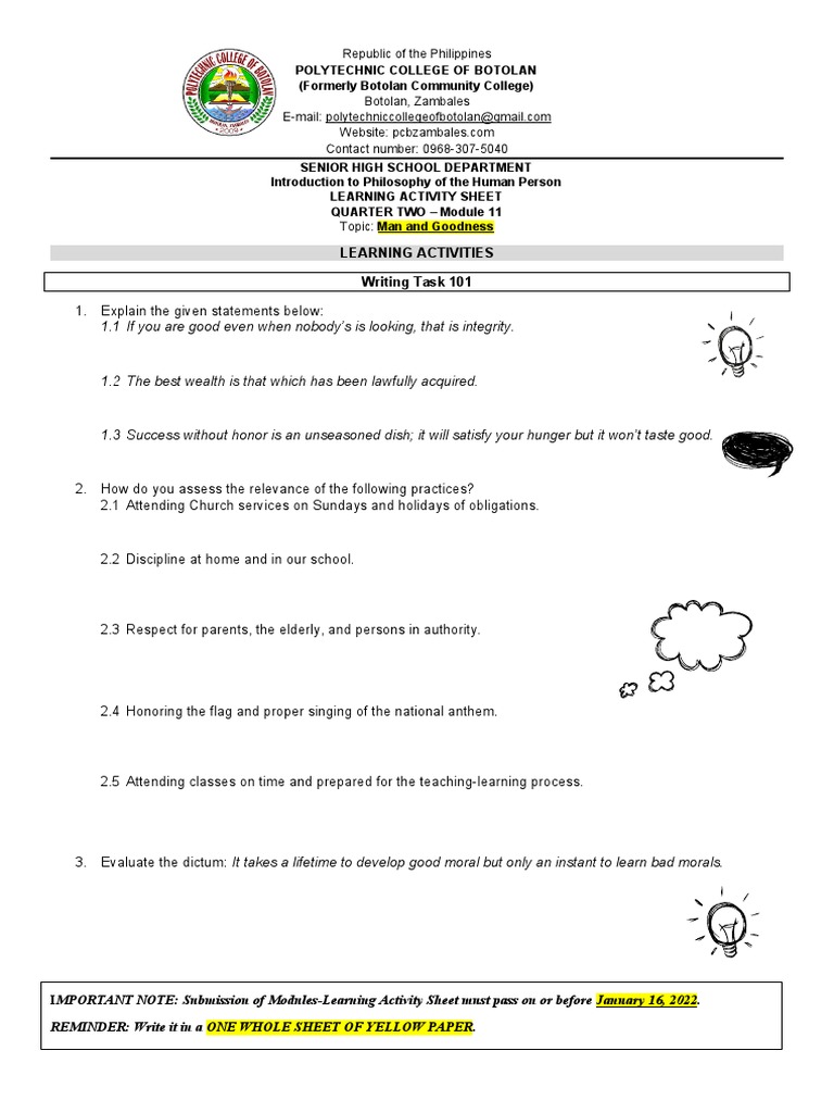 Learning Activity Sheet PHILO 11 12 | PDF