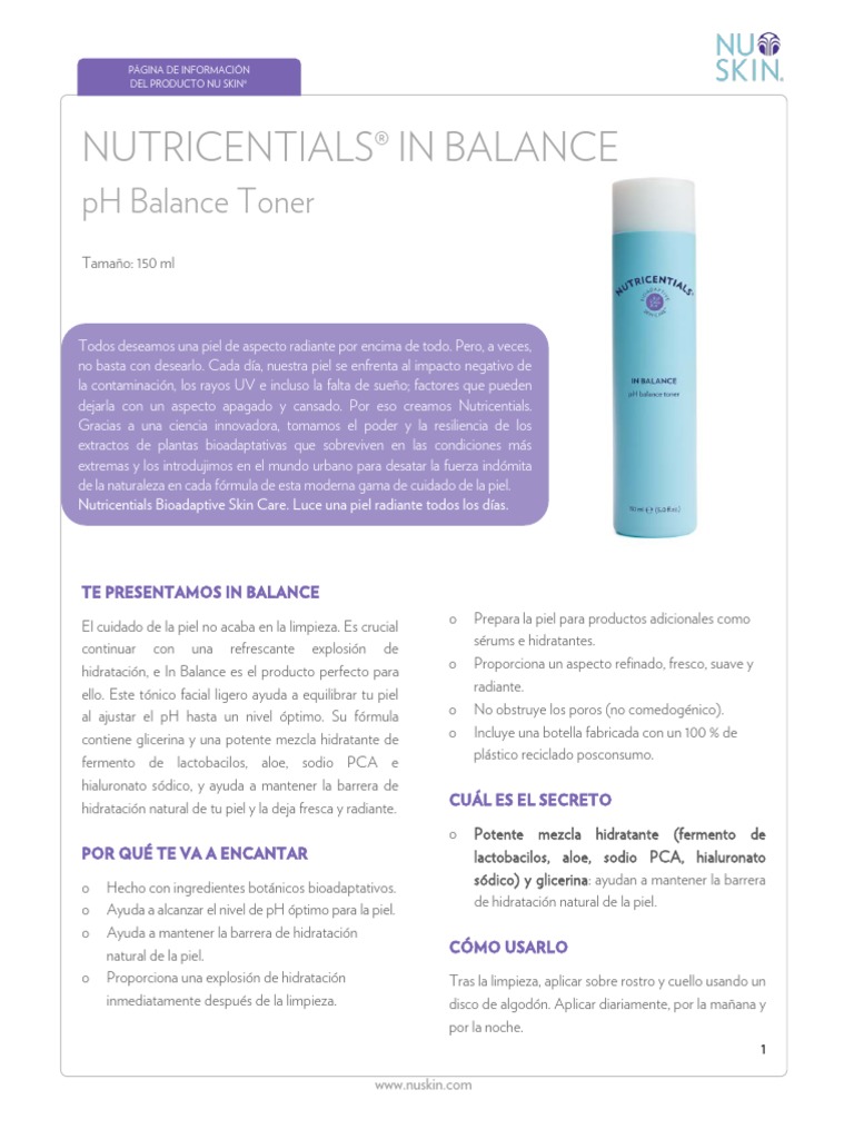 In Balance PH Balance Toner Es | PDF