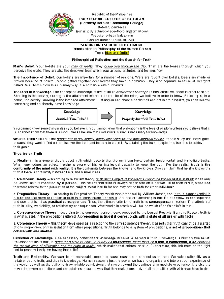 Philo Lesson 2nd Quarter Pdf Thought Rationalism