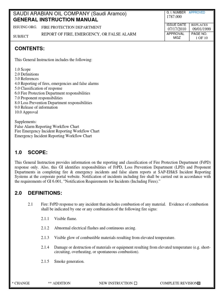 General Instruction Manual: Saudi Arabian Oil Company (Saudi Aramco ...