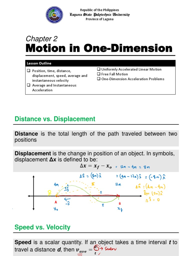 Module 2 - Motion in One-Dimension | PDF