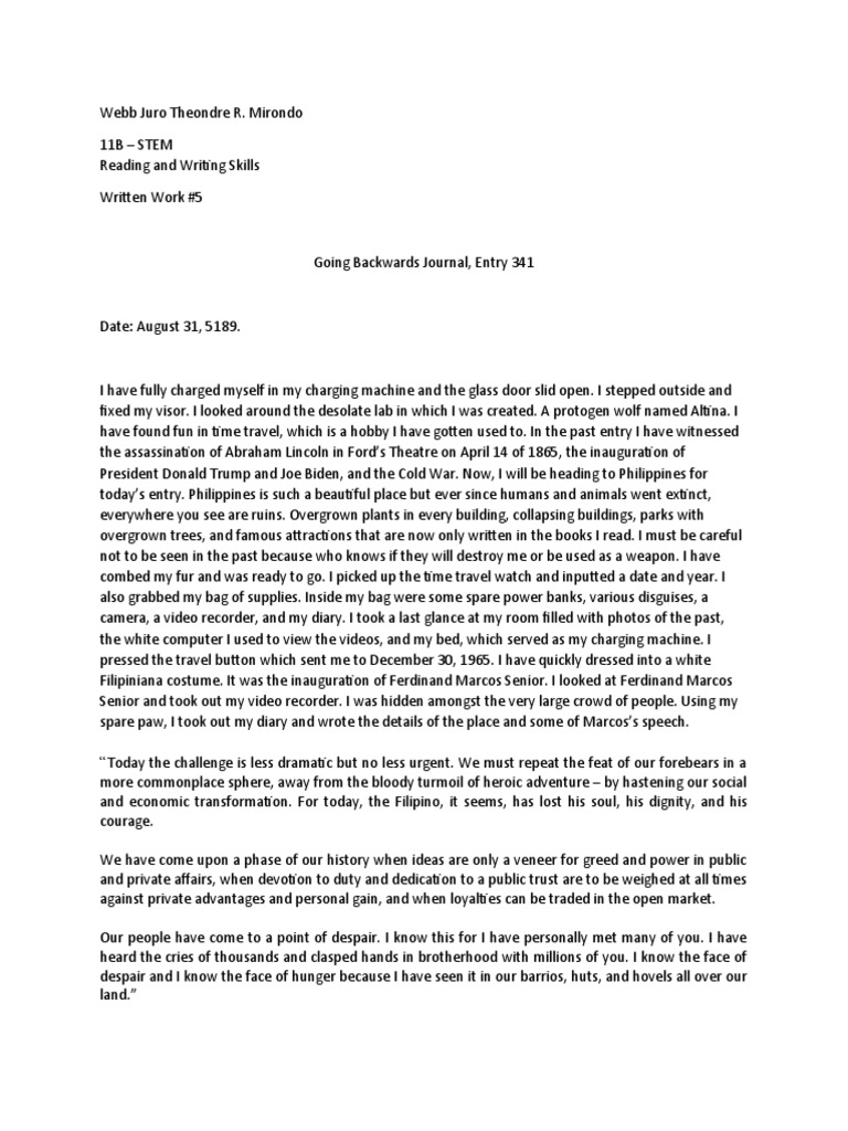 Webb Juro Theondre R. Mirondo - RAWS Written Work #5 | PDF | Volcanic Ash