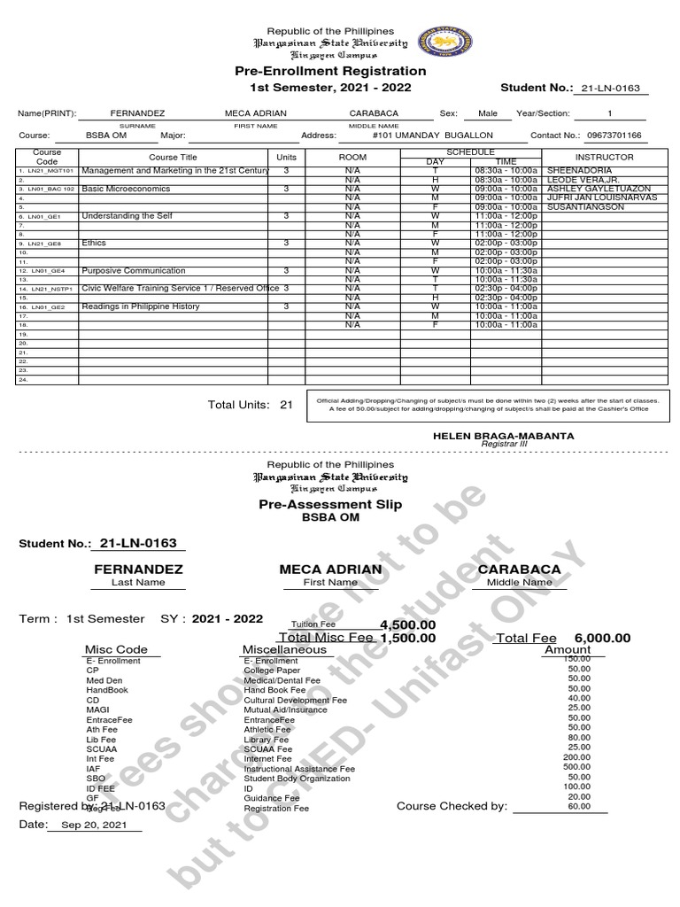 Fees Shown Are Not To Be Charged To The Student But To CHED-Unifast ...