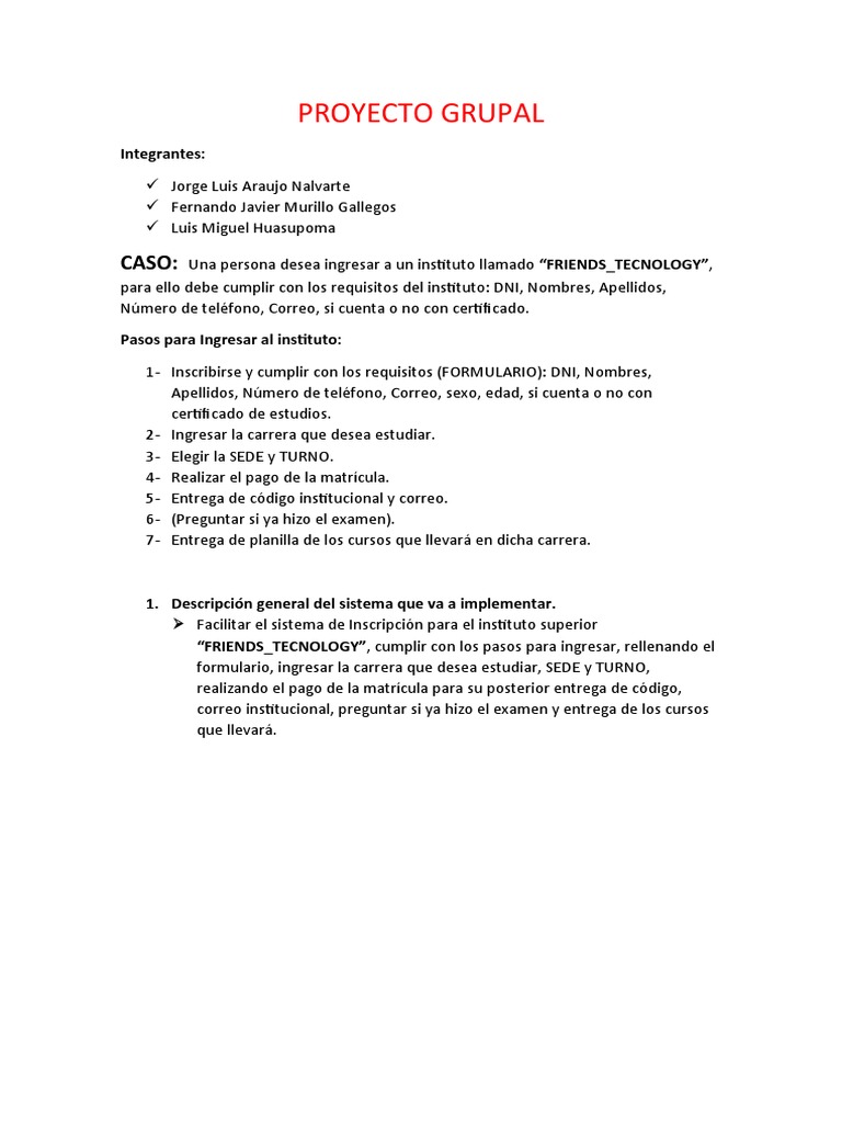 Proyecto Grupal | PDF | Ingeniería de software | Programación de computadoras