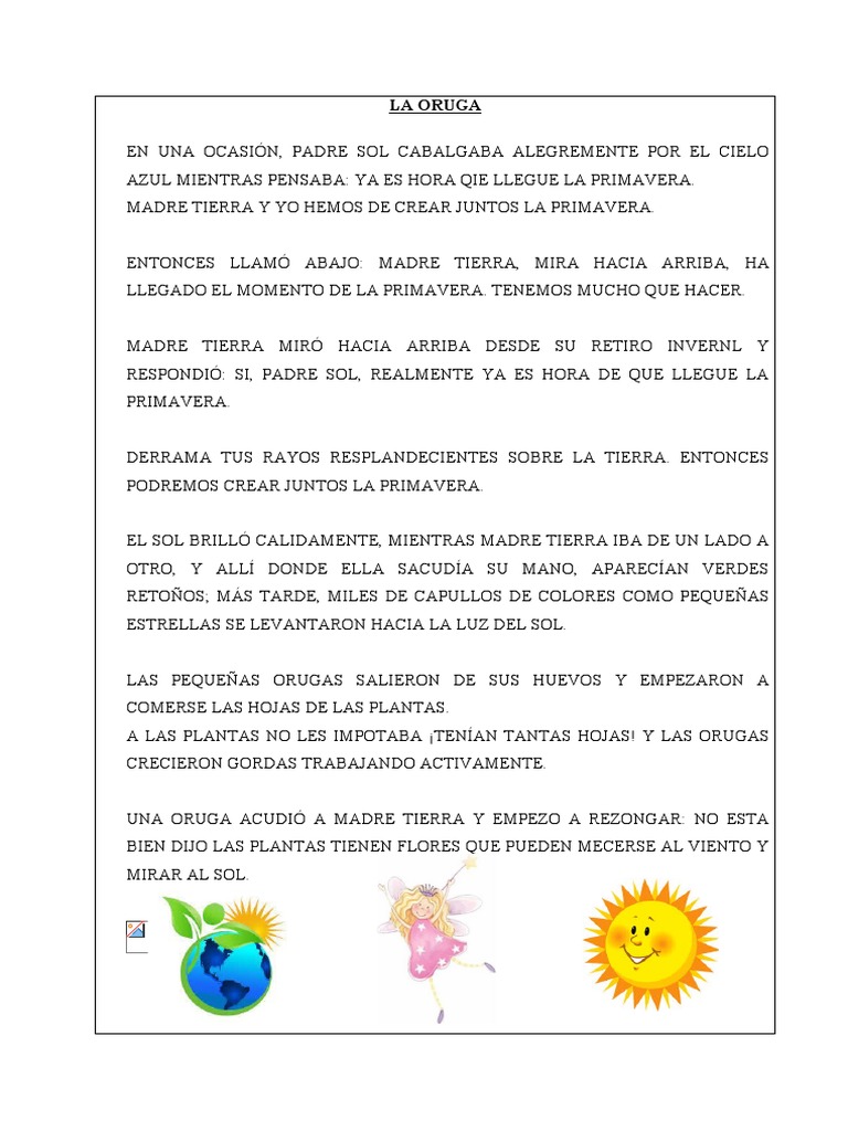 Cuento La Oruga | PDF