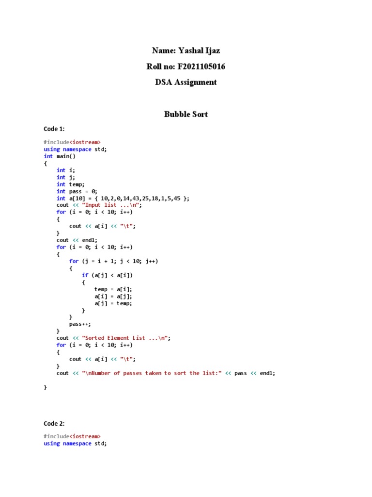 Dsa Assignment | PDF