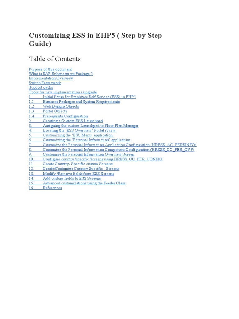 WDA - FPM - BIBLE - Customizing ESS in EHP5 (Step by Step Guide) | PDF | Class (Computer ...