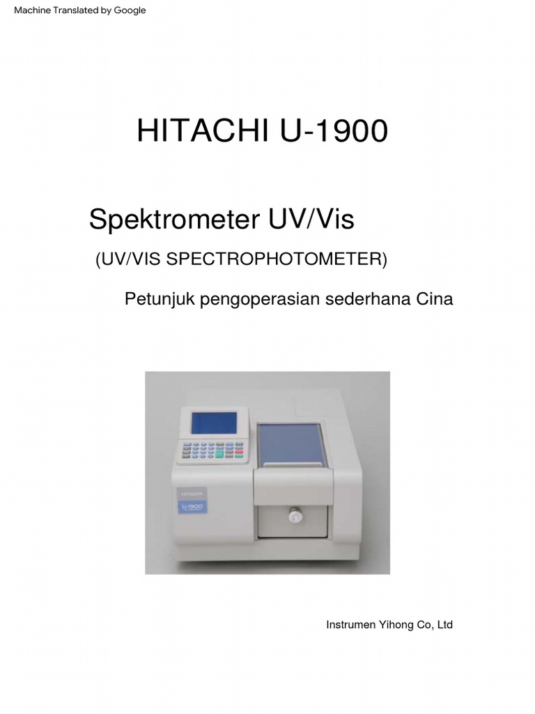 Panduan Operasi Hitachi U-1900 | PDF