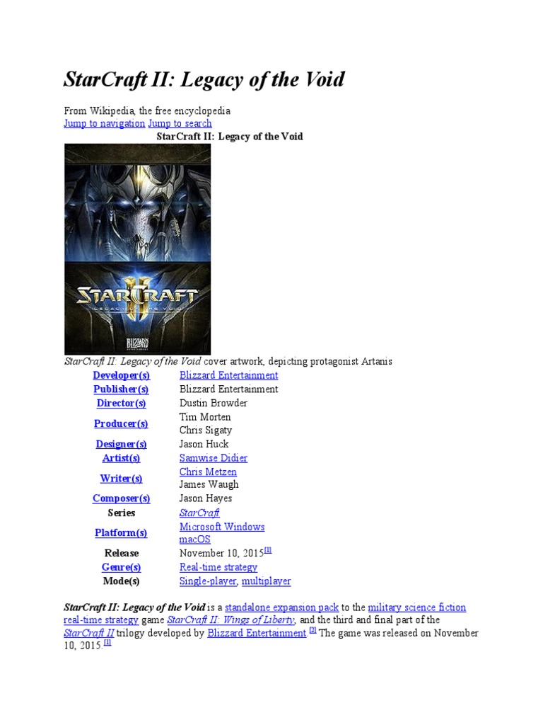 StarCraft II Legacy of The Void | Download Free PDF | Blizzard Entertainment | Video Game Franchises