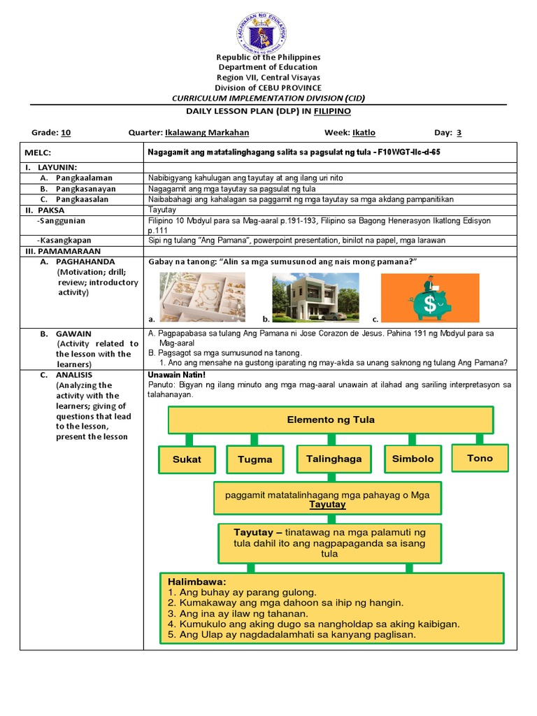 DLP-in-Filipino Q2-W3-D4 | PDF